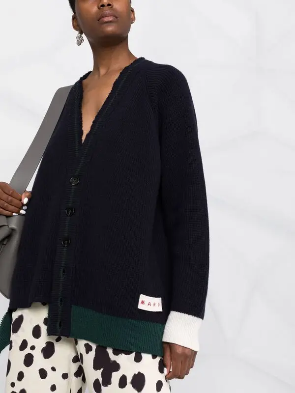Marni V-neck Ribbed Cardigan