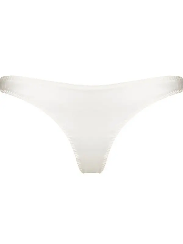 Fleur Du Mal Luxe Satin Thong Brief - White