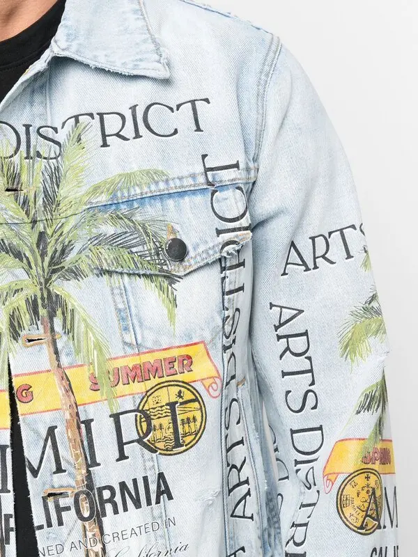 Amiri Graphic-print Denim Trucker Jacket