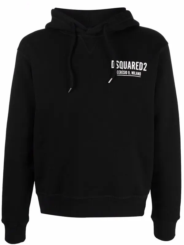 Dsquared2 Logo-print Cotton Hoodie - Black