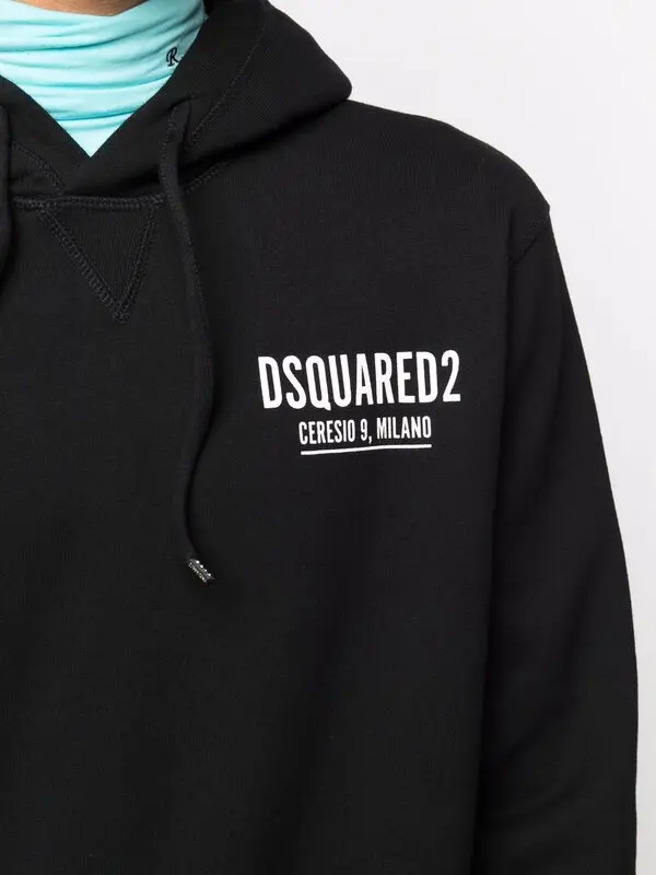 Dsquared2 Logo-print Cotton Hoodie - Black