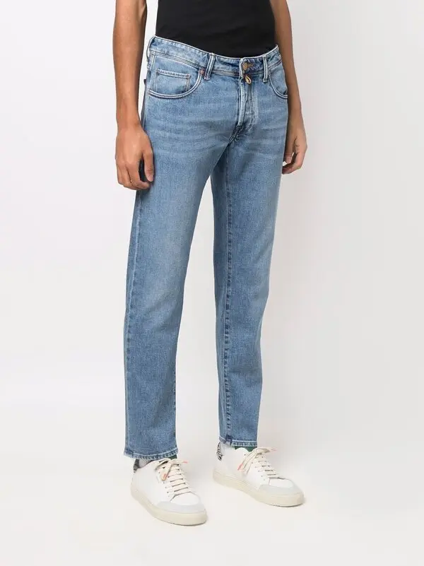 Incotex Mid-rise Straight-leg Jeans - Blue