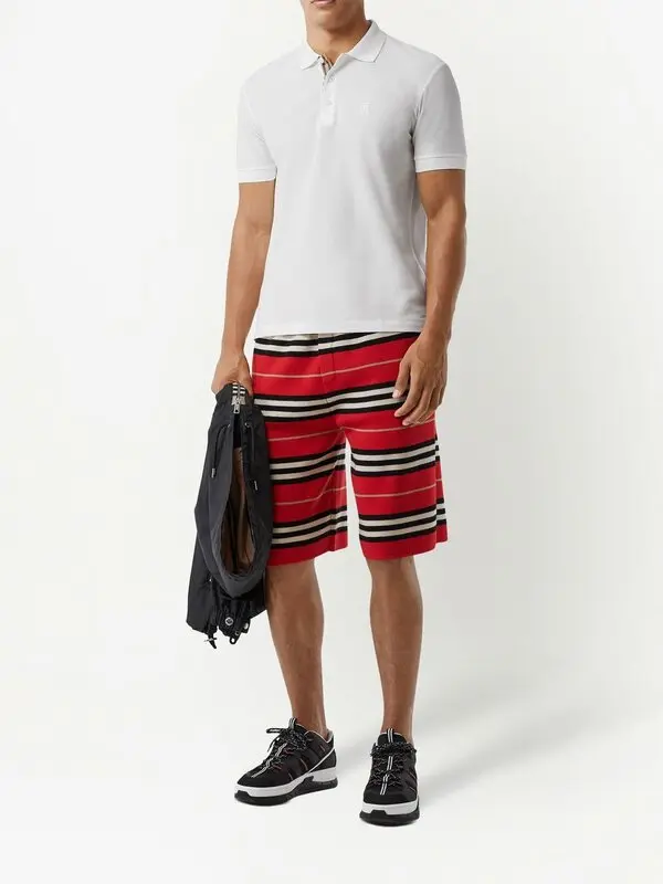 Burberry Logo-embroidery Cotton-piqué Polo Shirt - White