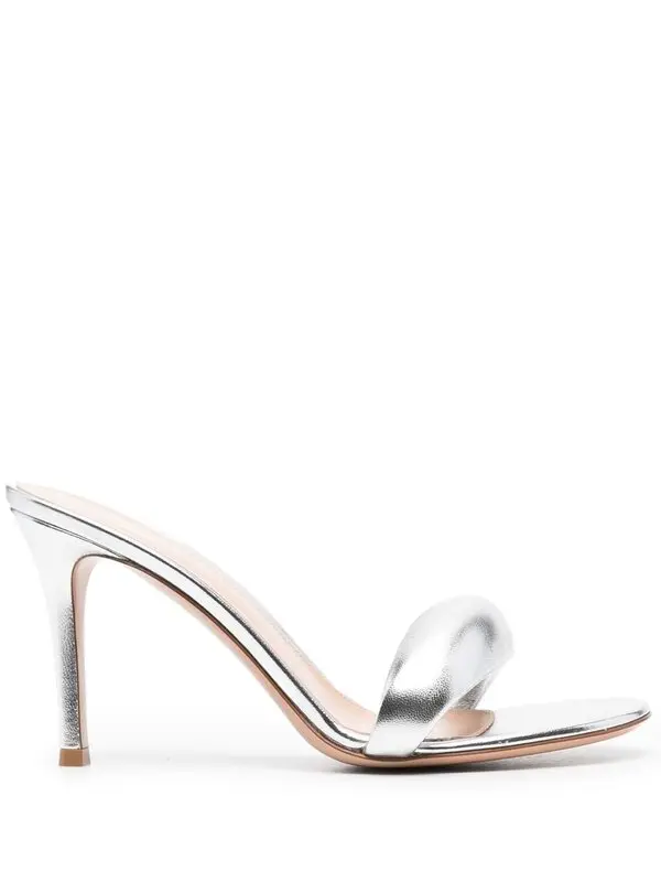 GIANVITO ROSSI Bijoux Padded Sandals - Silver