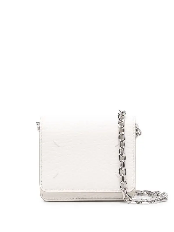 MAISON MARGIELA Four-stitch Leather Chain Wallet - White