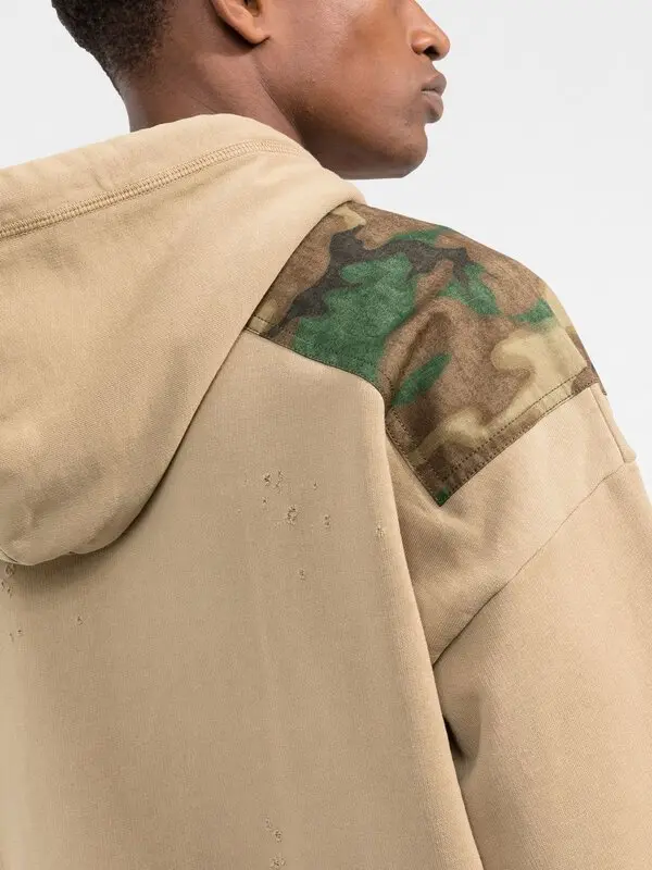 Dsquared2 Logo Print Camouflage Panel Hoodie