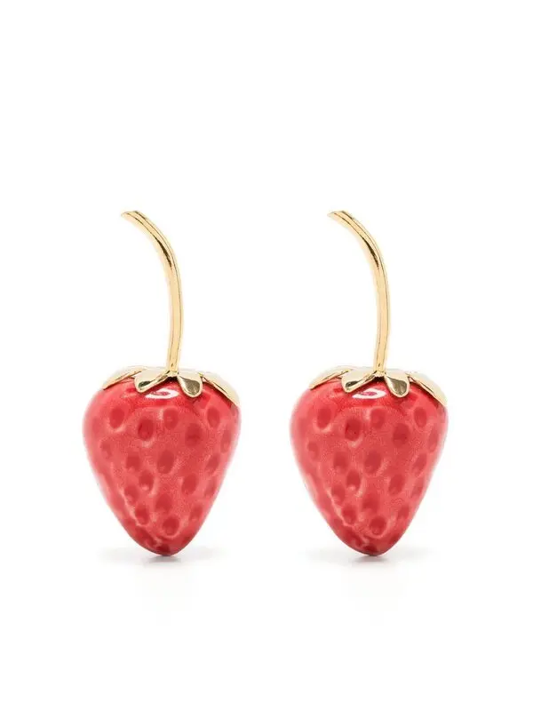 ANDRES GALLARDO Strawberry Motif Earrings - Red