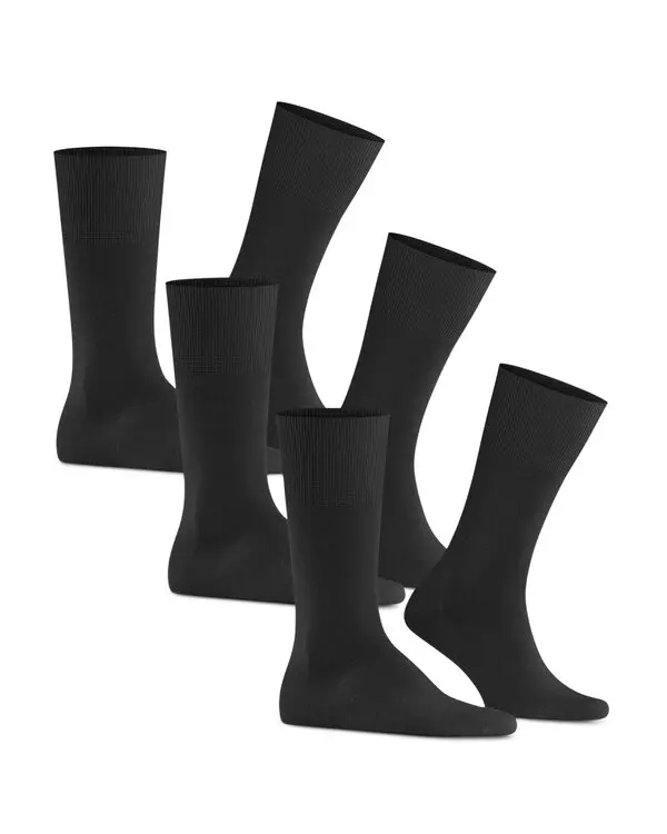 Falke Airport Wool Blend Crew Socks Pack Of 3 - Black