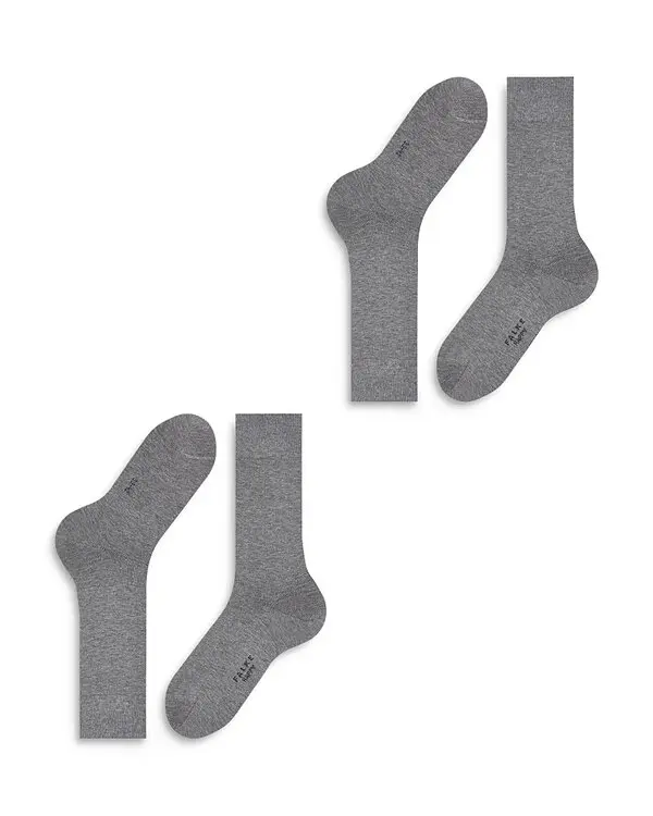 Falke Happy Crew Socks, Pack Of 2 - Light Gray