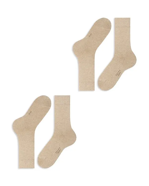 Falke Happy Crew Socks, Pack Of 2 - Sand Melange