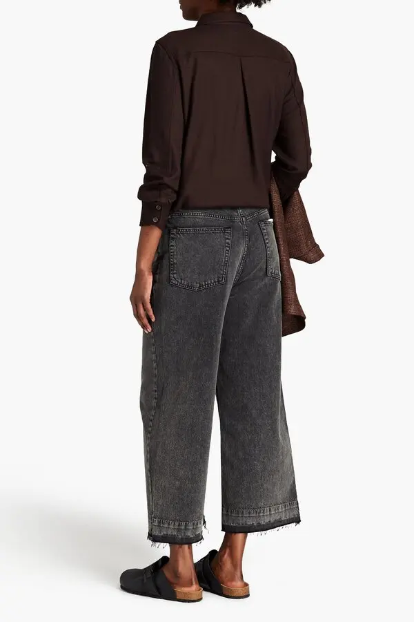 Rag & Bone Maya Cropped Wide-leg Jeans - Charcoal