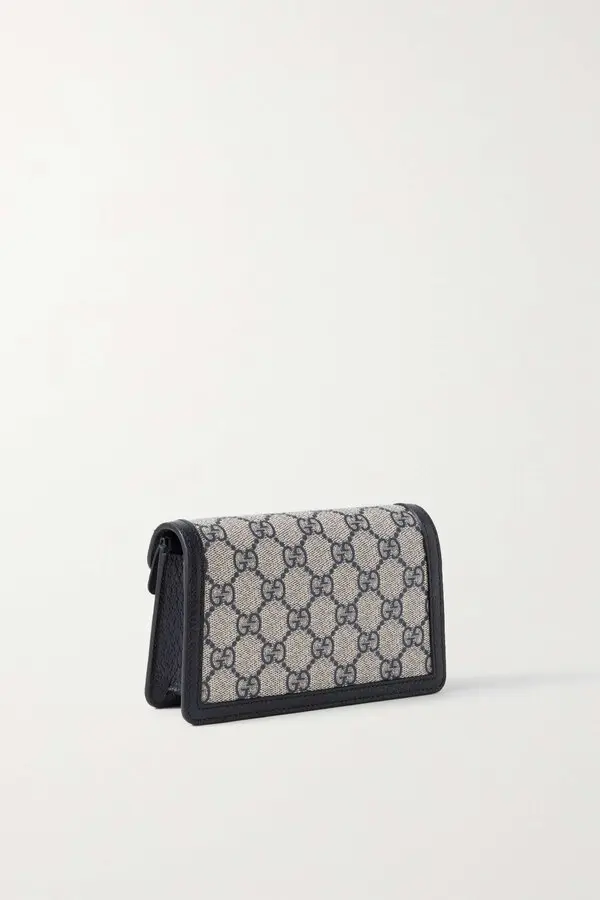 Gucci Dionysus Super Mini Leather-trimmed Coated-canvas Shoulder Bag