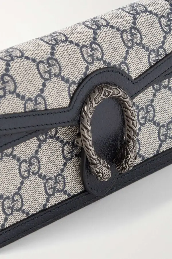 Gucci Dionysus Super Mini Leather-trimmed Coated-canvas Shoulder Bag