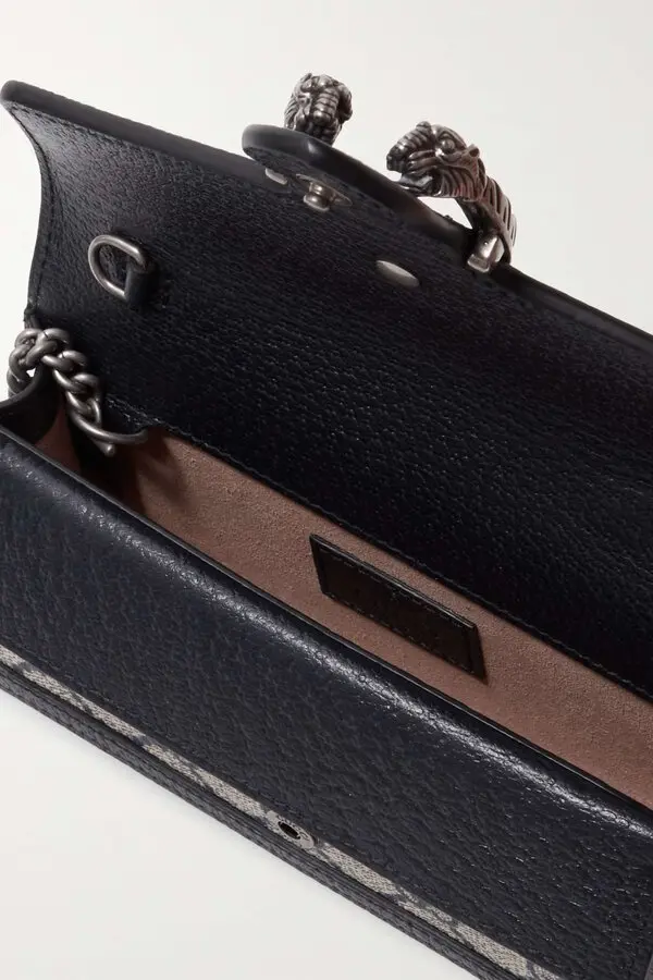 Gucci Dionysus Super Mini Leather-trimmed Coated-canvas Shoulder Bag