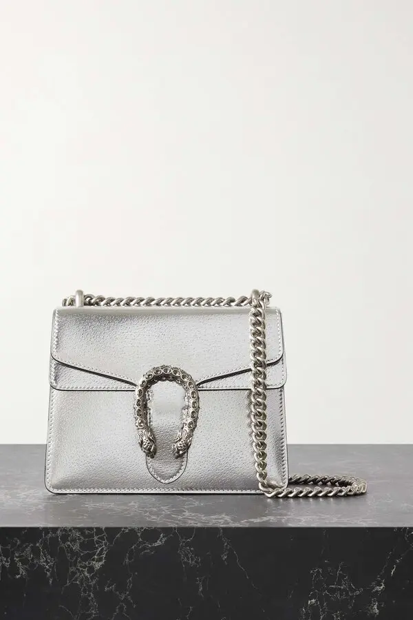 Gucci Dionysus Metallic Leather Shoulder Bag