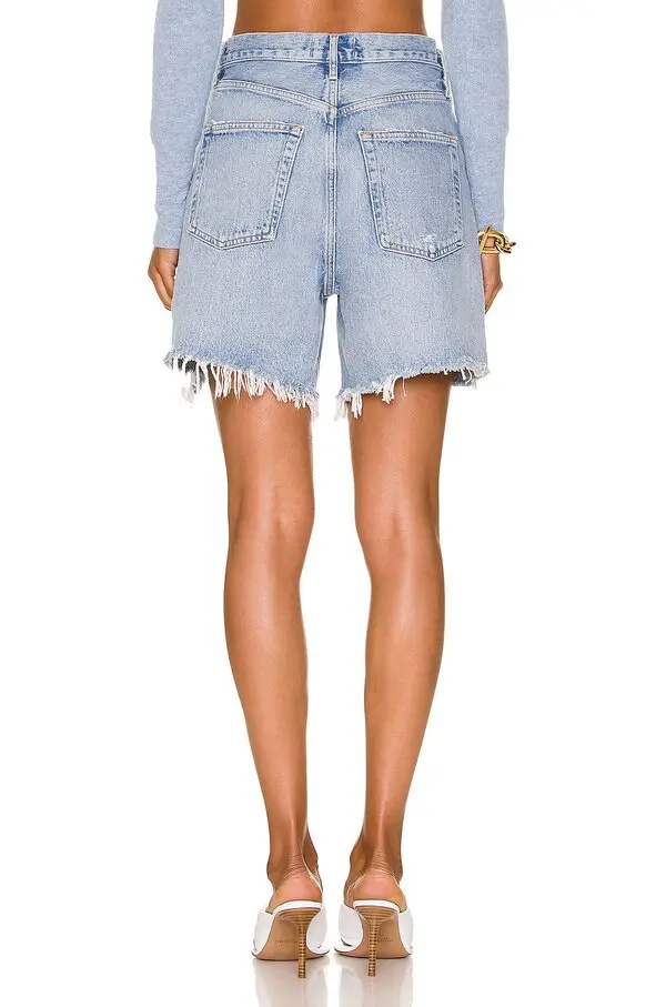 AGOLDE Stella High Rise Baggy Short In Blue