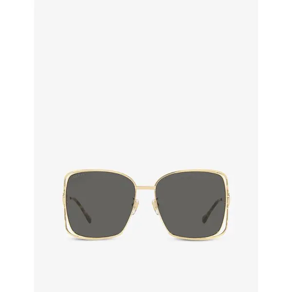 Gucci Gg1020s Square-frame Sunglasses - Gold