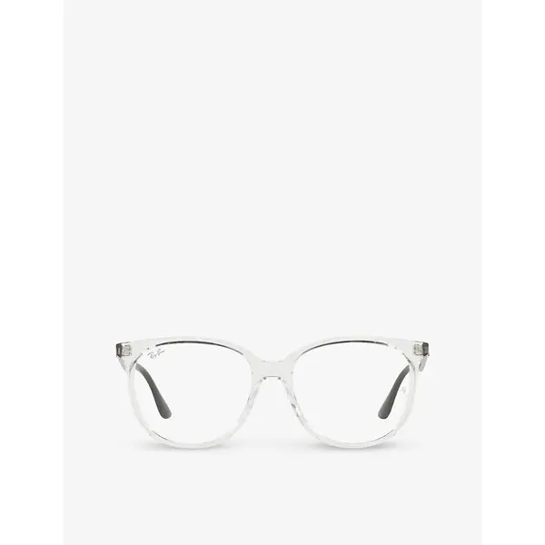 Ray-ban Rx4378v Round-frame Acetate Glasses - Clear