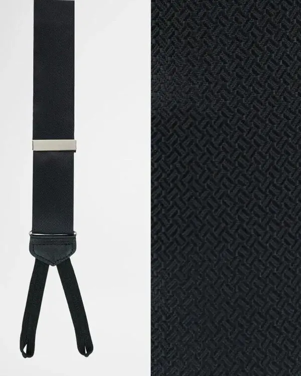 Trafalgar Monte Bello Interlocked Silk Braces - Black