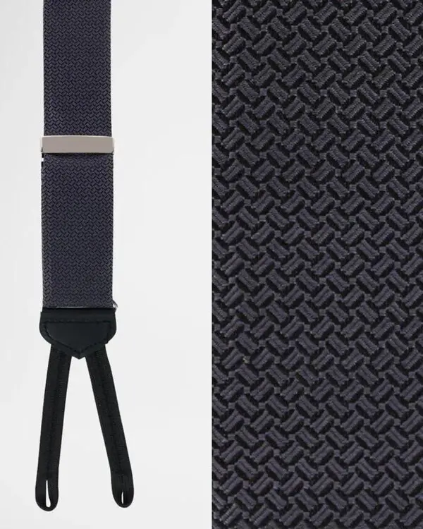 Trafalgar Monte Bello Interlocked Silk Braces - Graphite