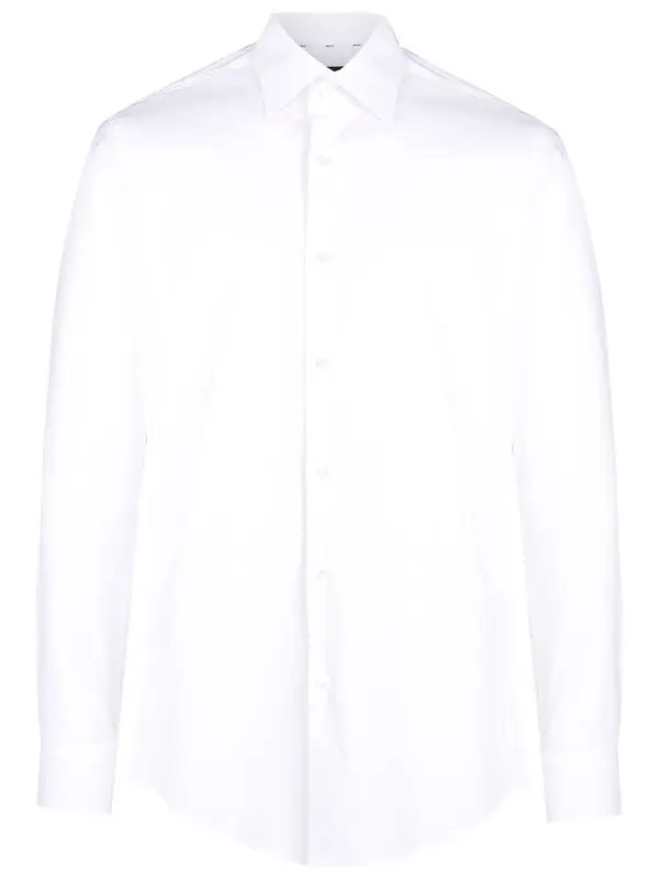 BOSS Hank Long-sleeve Cotton Shirt - White