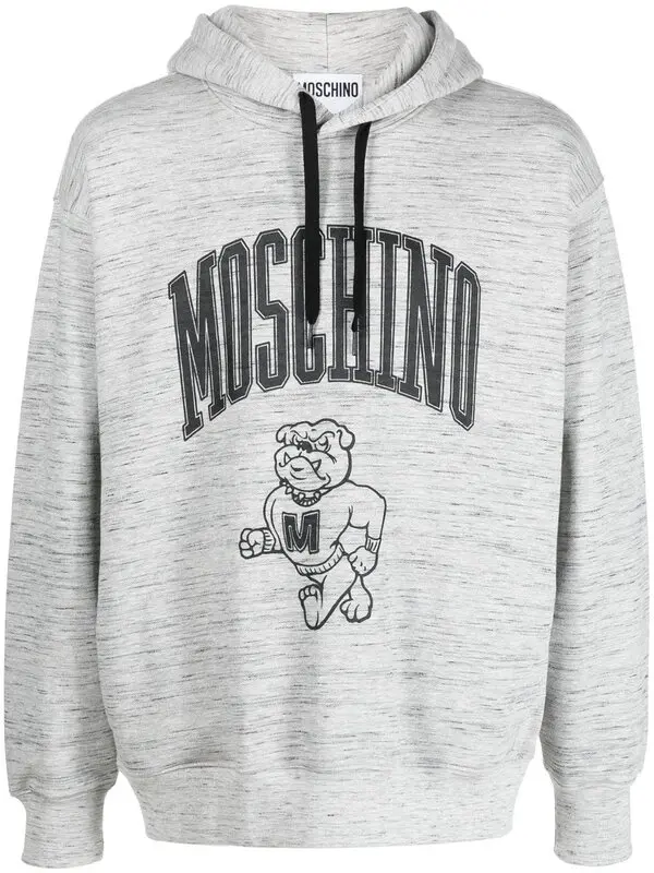 Moschino Logo Hoodie - Grey