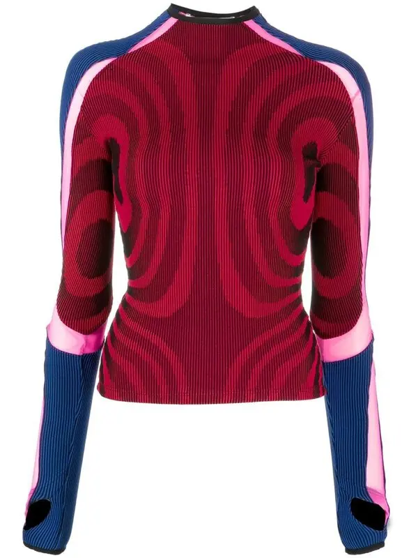 PAOLINA RUSSO Ribbed Long-sleeve Top - Red