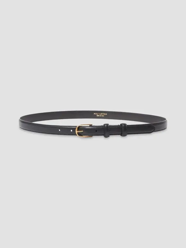 NILI LOTAN Jane Leather Belt - Black