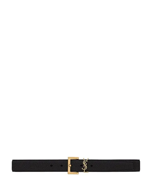 Saint Laurent Cassandre Belt With Square Buckle - Black