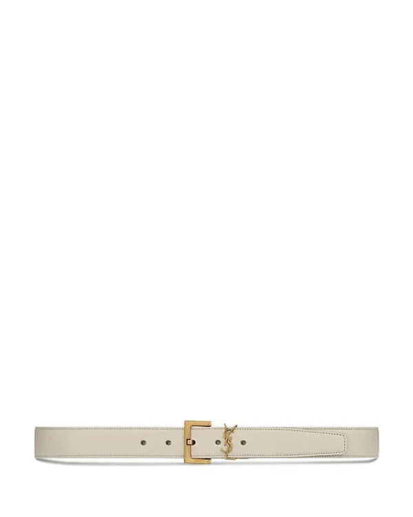 Saint Laurent Cassandre Belt With Square Buckle - Blanc Vintage