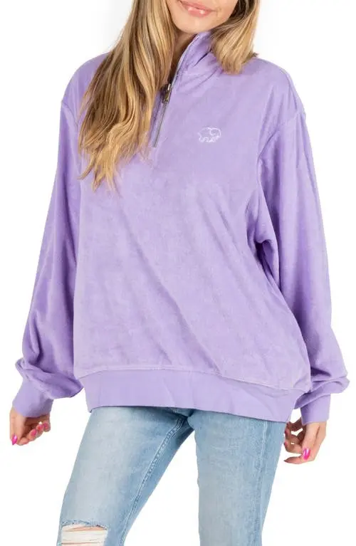 IVORY ELLA Quarter Zip Sweatshirt - Purple Verbena