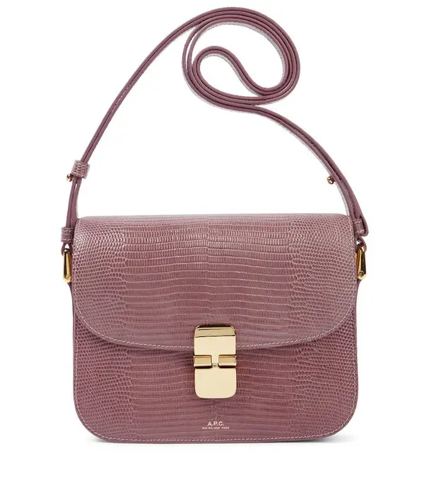 A.p.c. Grace Small Croc-effect Leather Shoulder Bag