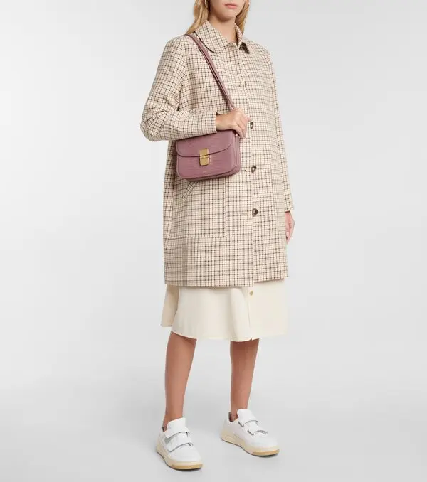 A.p.c. Grace Small Croc-effect Leather Shoulder Bag