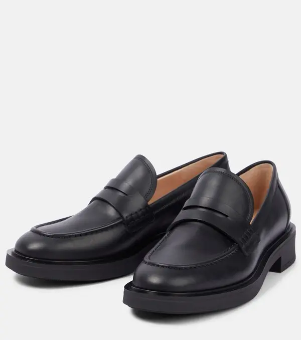 GIANVITO ROSSI Harris Leather Loafers - Black