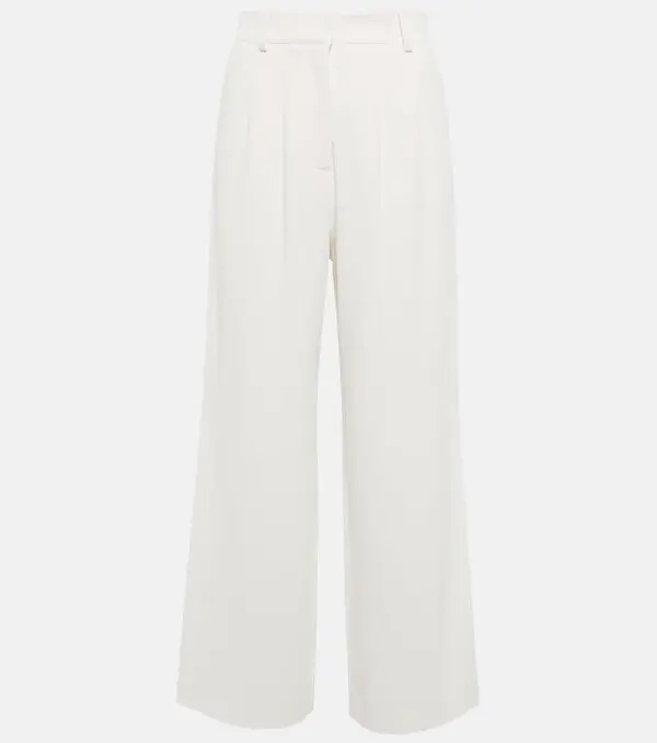 Etro Pleated High-rise Cropped Trousers - White