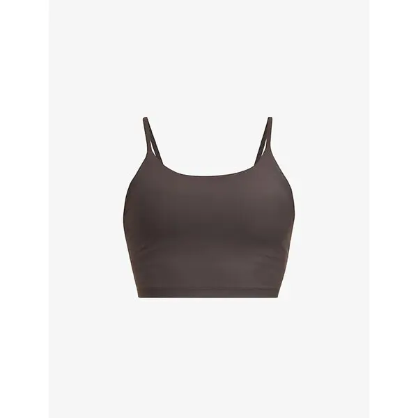 ADANOLA Tank Round-neck Stretch-woven Bralette - Coffee Bean