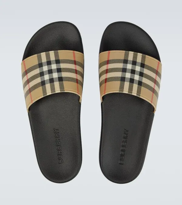 Burberry Vintage Check Slides - Neutrals