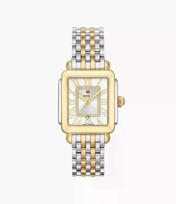 Michele Deco Madison Mid Diamond Dial Watch - 18k 2-tone Gold-plated