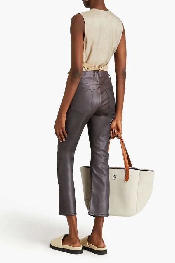 FRAME Le Crop Mini Boot High-rise Jeans - Chocolate