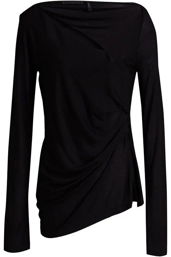 Helmut Lang Ruched Cutout Jersey Top