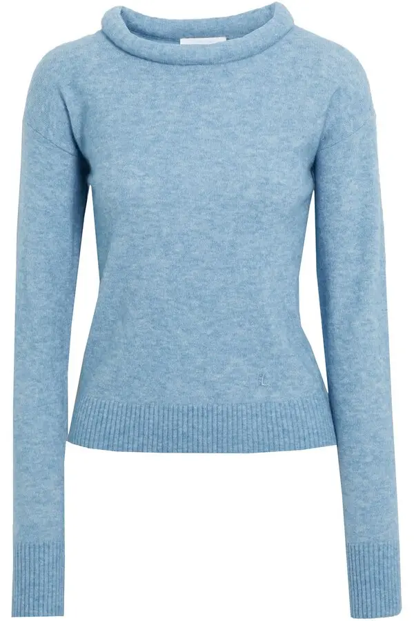 Helmut Lang Mélange Brushed Woolblend Sweater - Light Blue