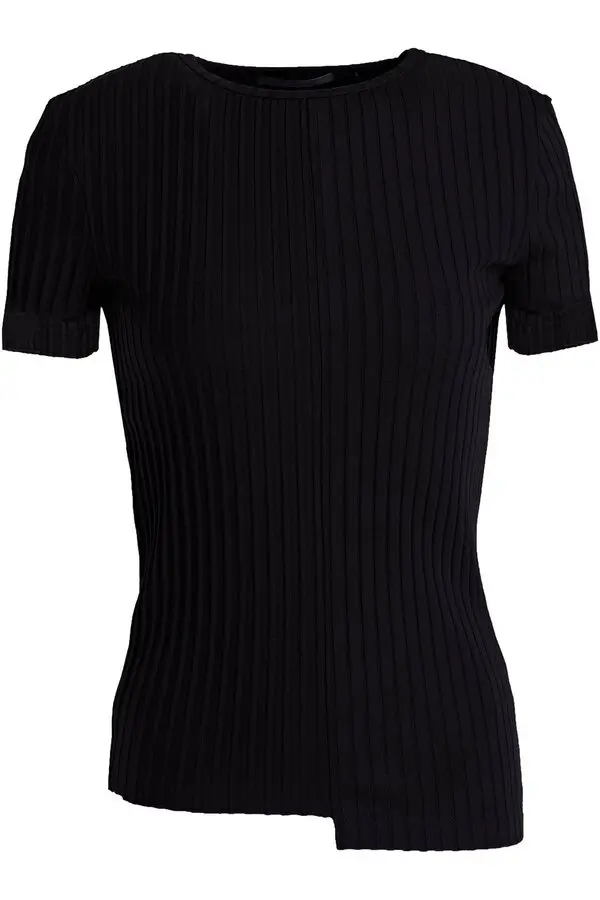 Helmut Lang Ribbed Pima Cotton-blend Jersey Top
