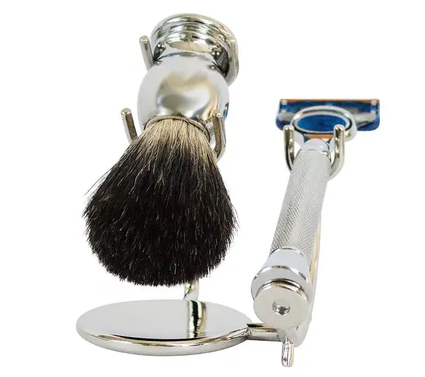 RAZOR MD Igrip Chrome Set, Razor, Brush, Stand 5 Blade - One-color