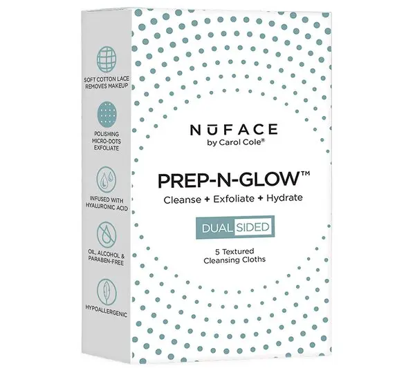 NuFACE® Prep-n-glow Cleanse Exfoliation Cloths,5-count - One-color