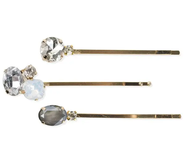 VIOLET & BROOKS Skylar Crystal Bobby Pin Trio