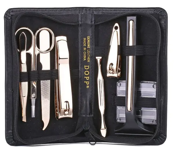 DOPP 8-piece Genuine Leather Manicure Set - One-color