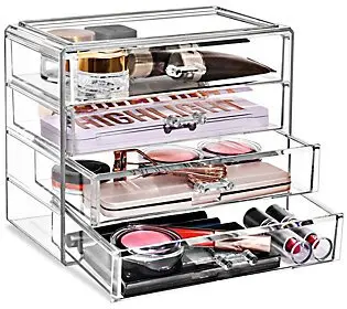 SORBUS Makeup & Jewelry Storage Case Display- 4 Drawers - One-color