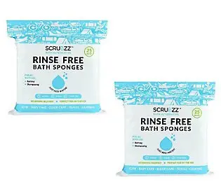 SCRUBZZ 50 Disposable No-rinse Travel And Bathi Ng Sponge Wipes - One-color