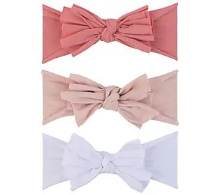 ELY'S & CO. Set Of 3 Jersey Cotton Bow Headbands - One-color