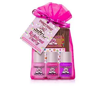 PIGGY PAINT Set Of 3 Rainbow Party Nail Polish Ith Nail Art - One-color
